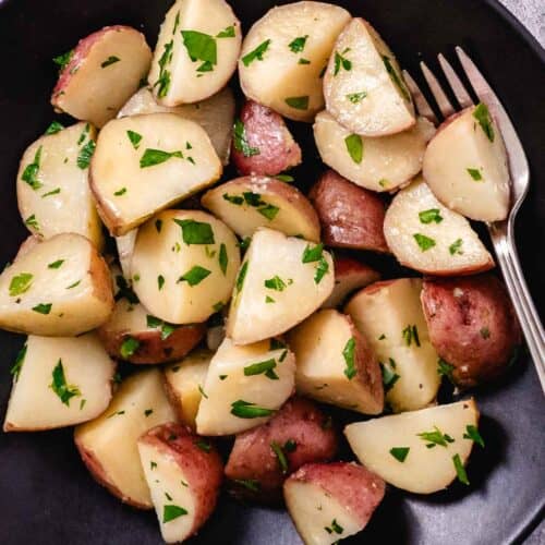Steamed Red Potatoes with Butter and Fresh Parsley
