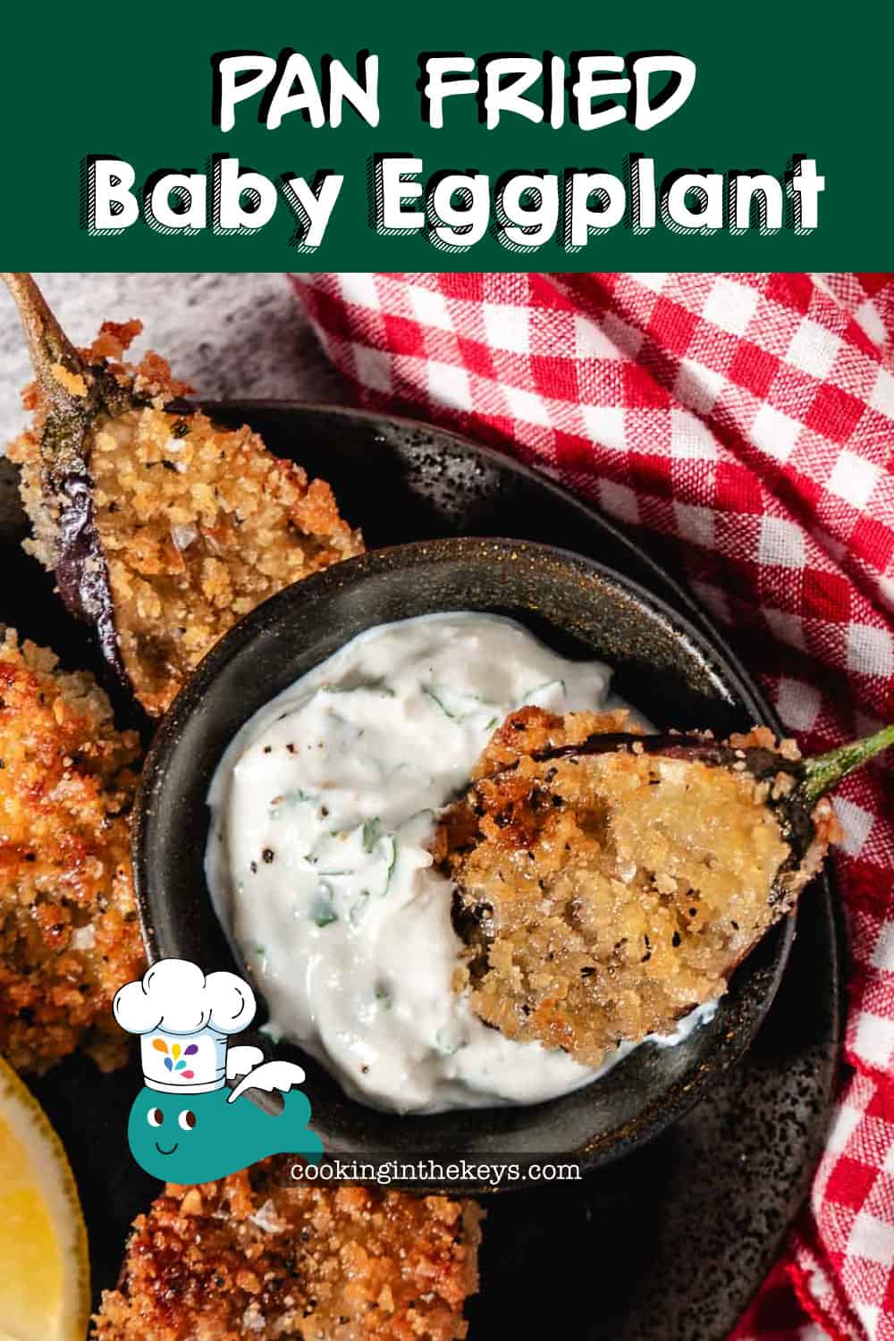 Fried Baby Eggplant with Sour Cream Dipping Sauce