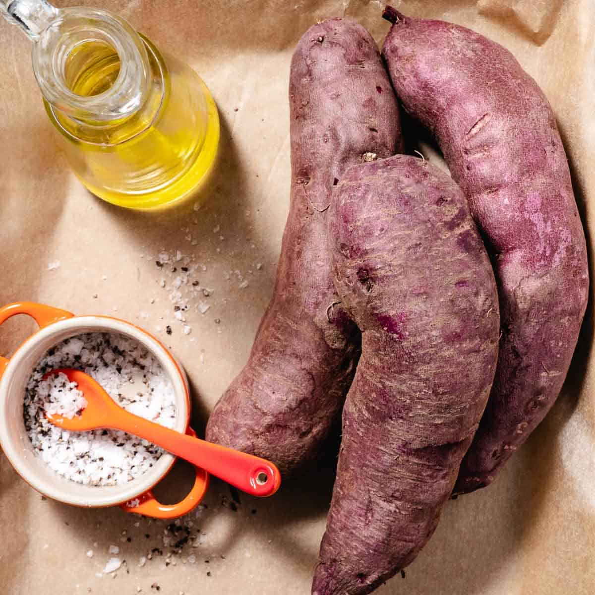 Oven Roasted Purple Sweet Potatoes