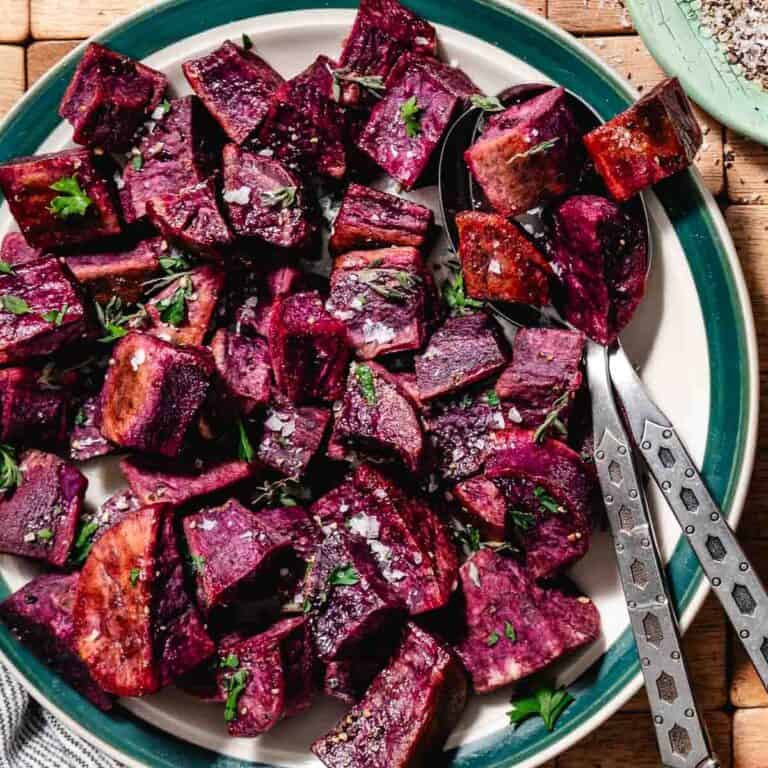 Oven Roasted Purple Sweet Potatoes