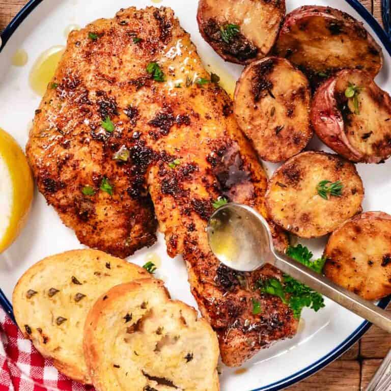 Blackened Fish with Lemon Butter Sauce