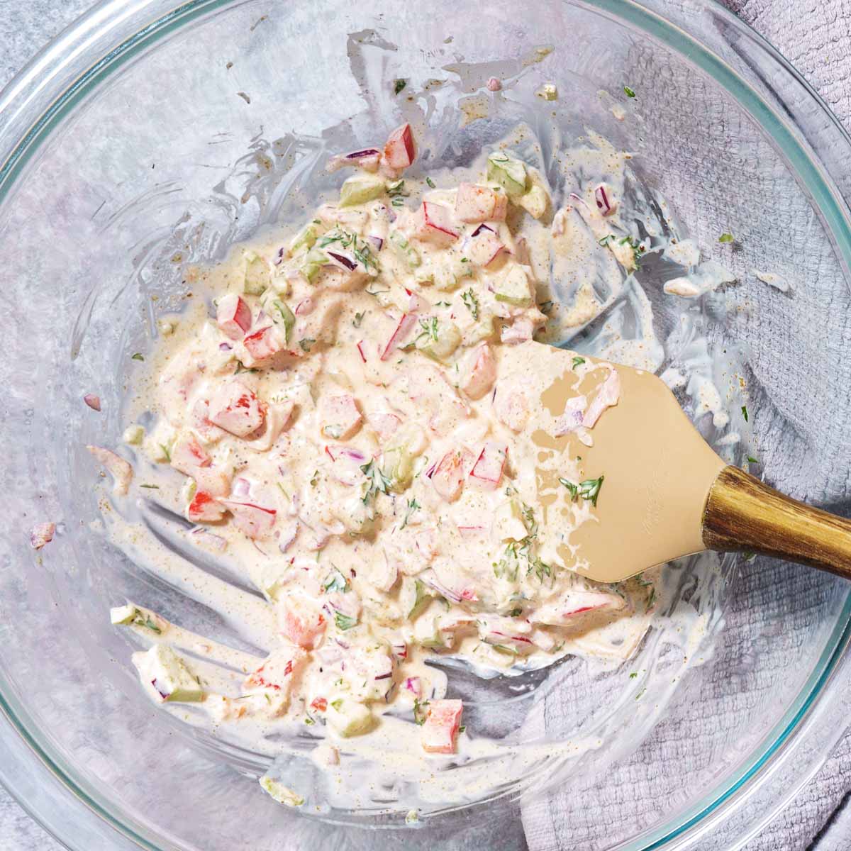 Surimi Crab Salad (Mock Crab Salad, Easy 10 Minute Recipe)